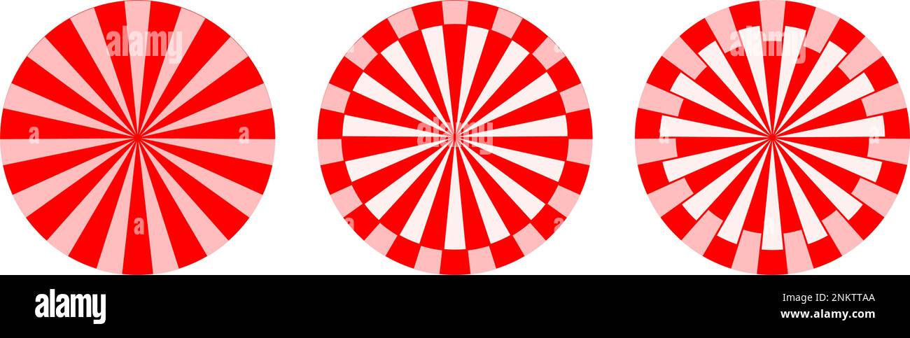 Icon set of Abstract radial circular design element with sunburst ...