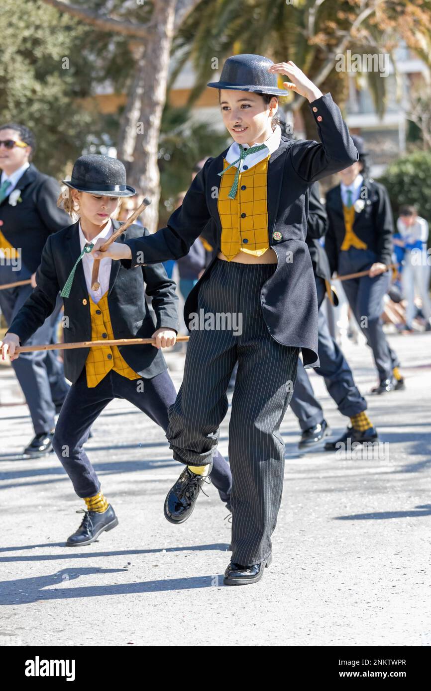 Palamos, Spain - february 20, 2023, Traditional carnival parade in a ...