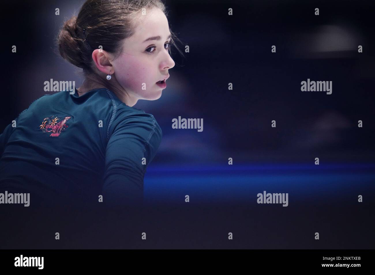 Kamila Valiev, Russian Olympic Committee figure skater, attends a ...