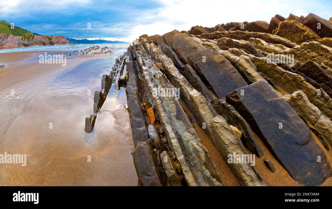 Steeply-tilted Layers of Flysch, Flysch Cliffs, Flysch Coast, Basque ...