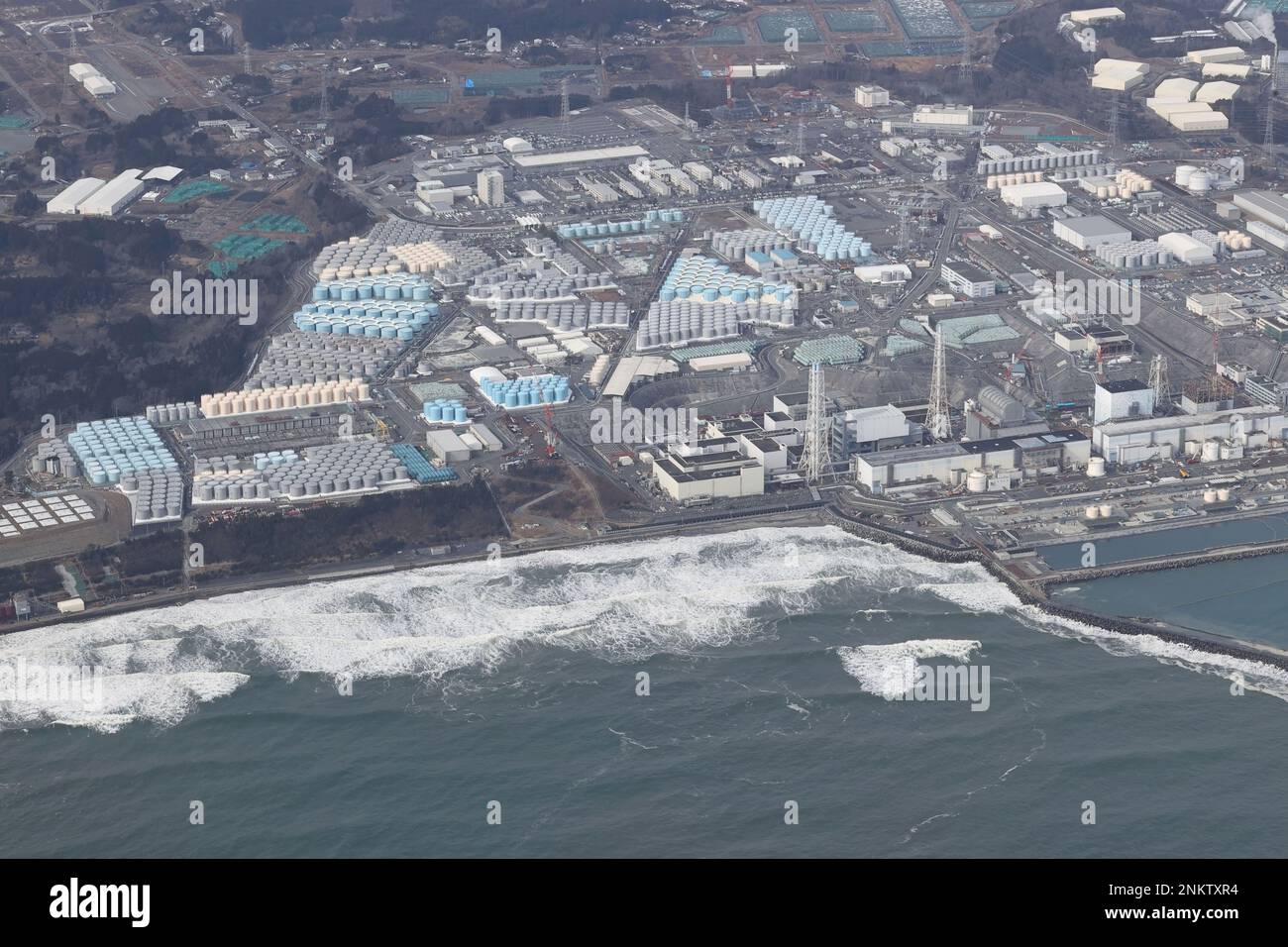 An aerial photo shows the Fukushima No. 1 Nuclear Power Plant operated ...