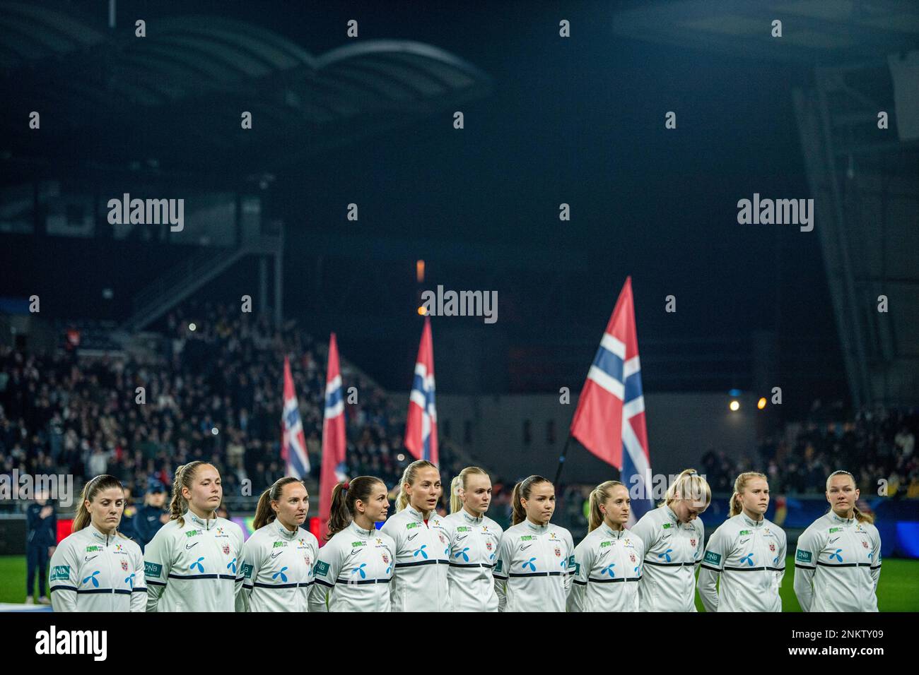 Angers, France 20230221.(From left) Maren Mjelde, Aurora Mikalsen, Marit Bratberg Lund, Tuva ...