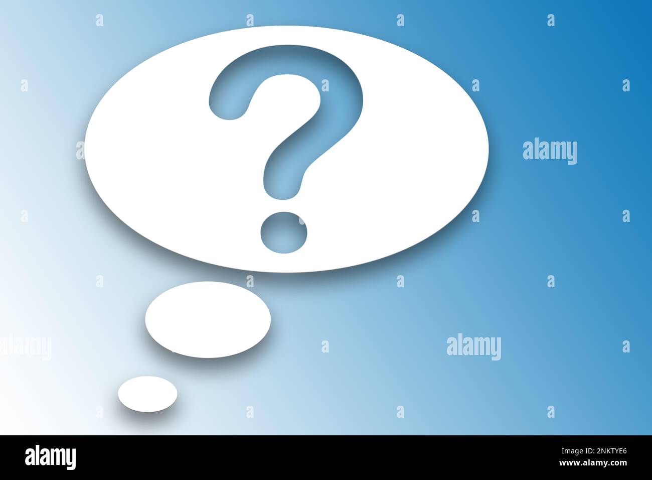 White speech bubble against blue background, 2D illustration Stock ...