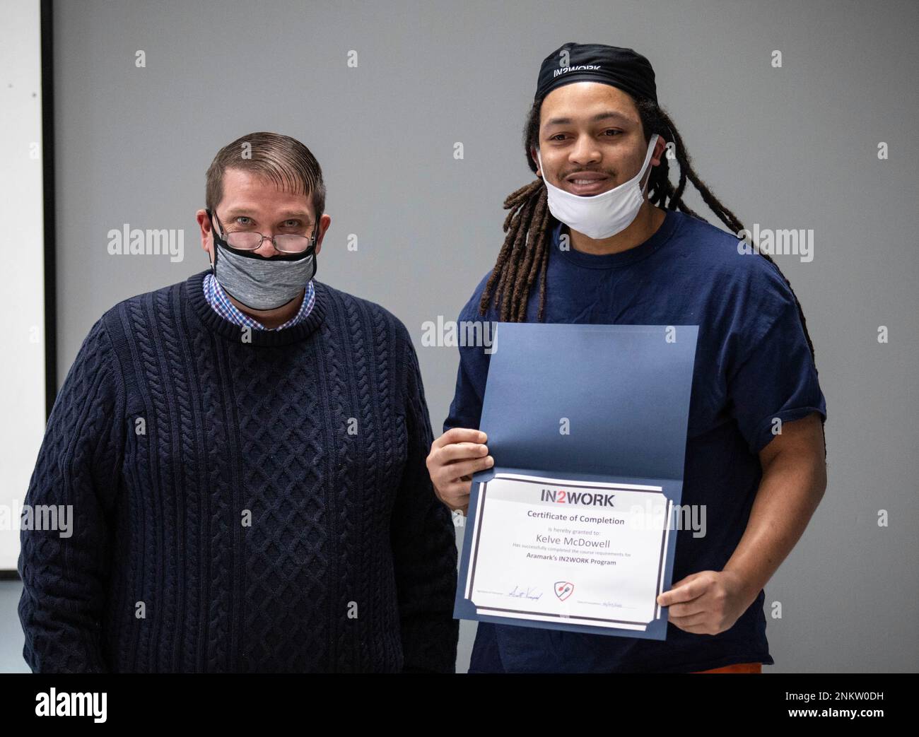 Food Service Director and Instructor Scott Vineyard, left, awards ...