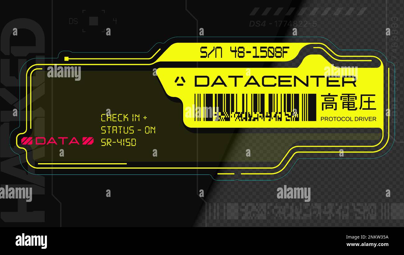 Cyberpunk decal. Vector sticker, label in futuristic style ...