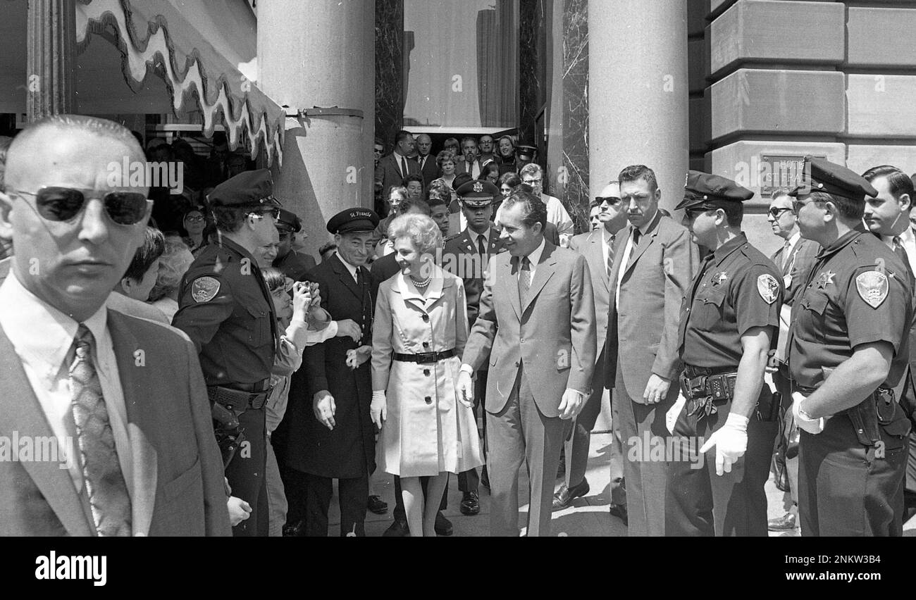 President Richard Nixon visits San Francisco and stays at the St ...