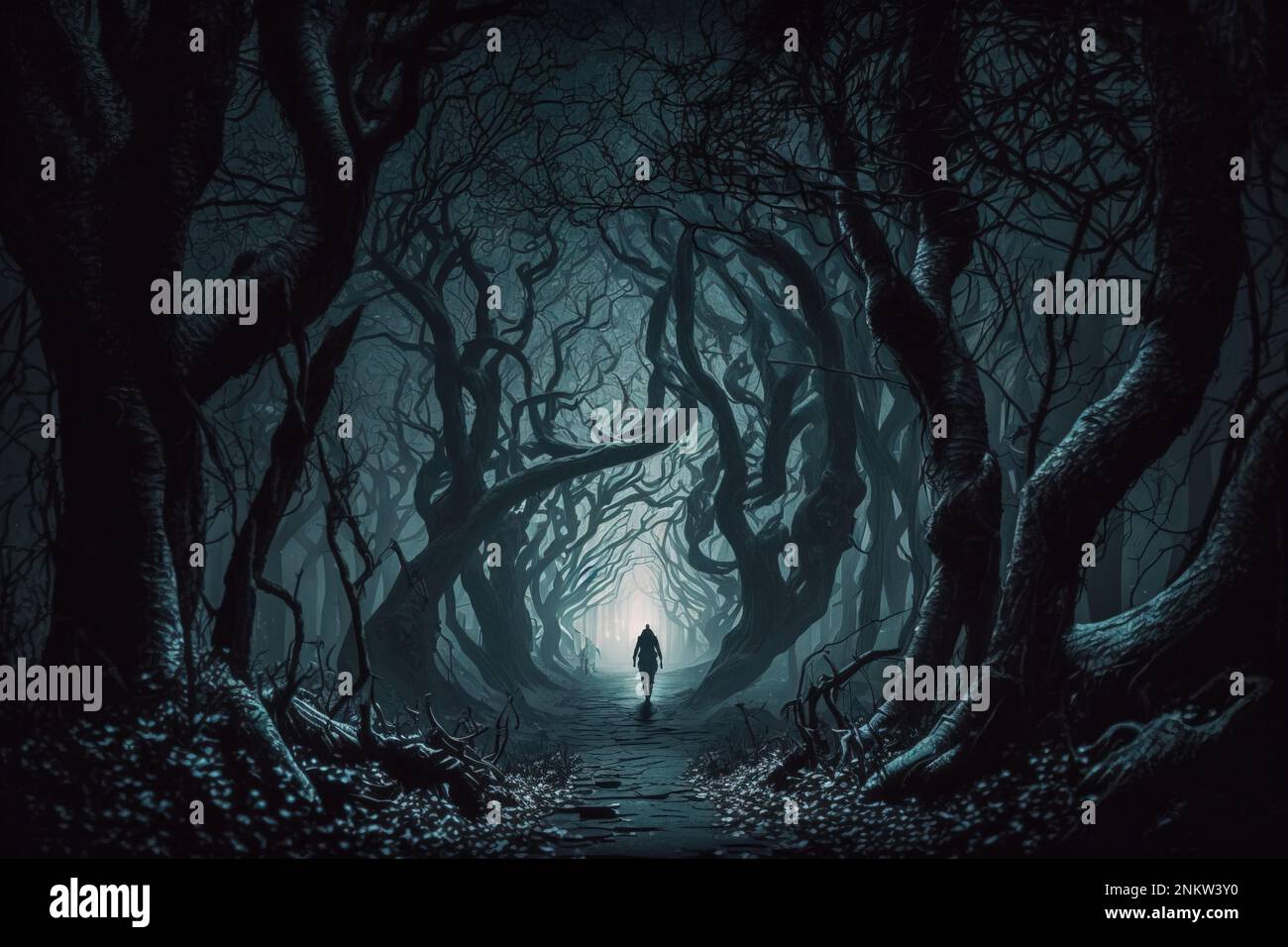 Dark creepy forest background rough hi-res stock photography and images ...