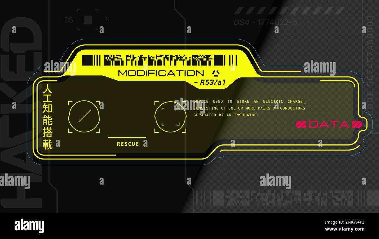Cyberpunk decal. Vector sticker, label in futuristic style ...