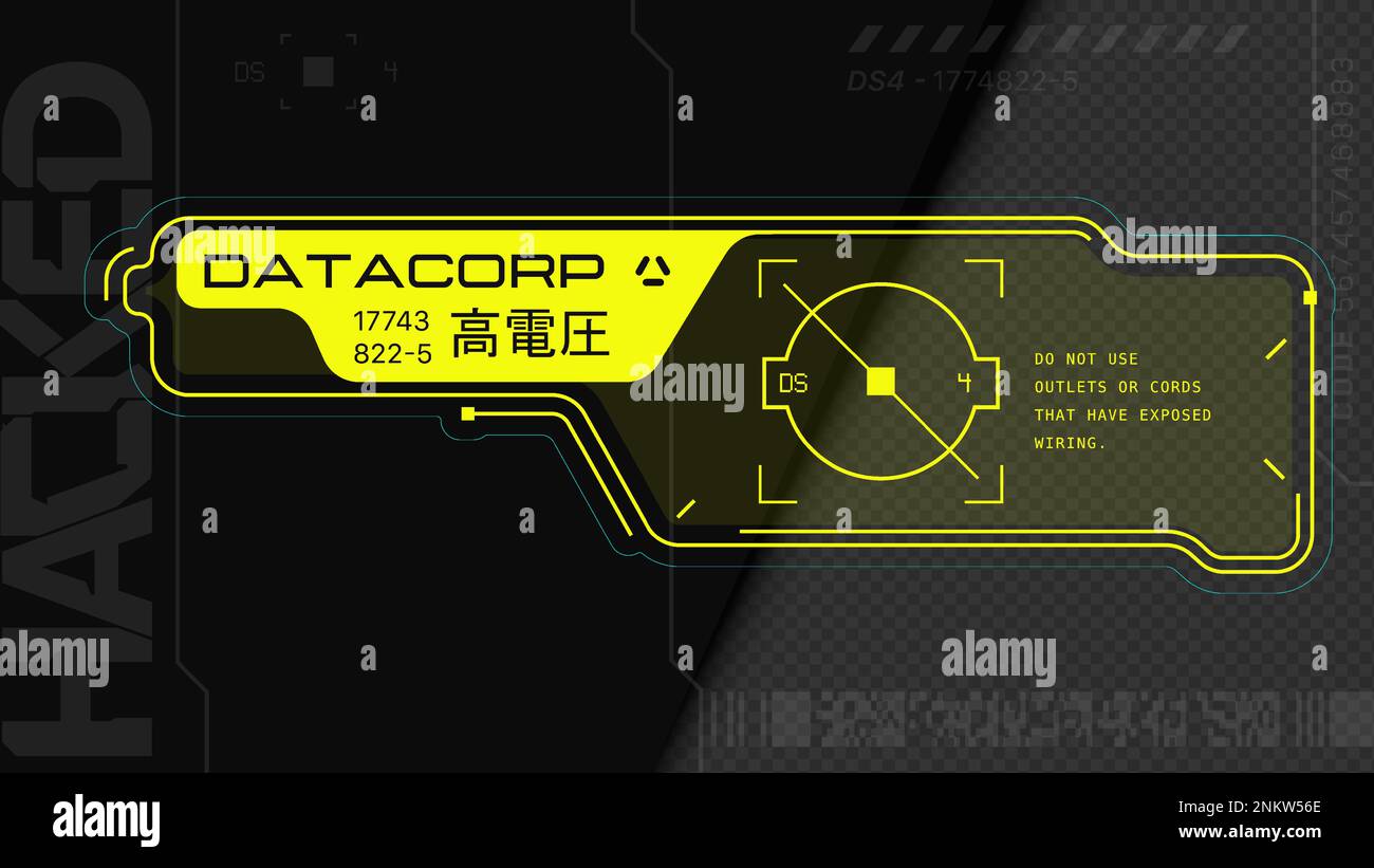 Cyberpunk decal. Vector sticker, label in futuristic style ...