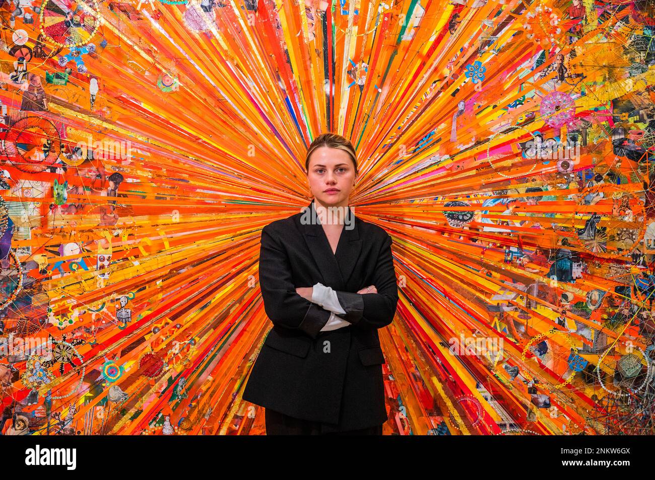 London, UK. 24th Feb, 2023. Tal R's Adieu Interessant (orange) from the ...