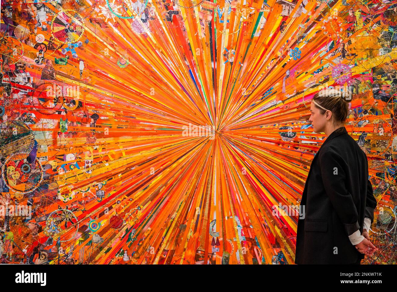 London, UK. 24th Feb, 2023. Tal R's Adieu Interessant (orange) from the ...