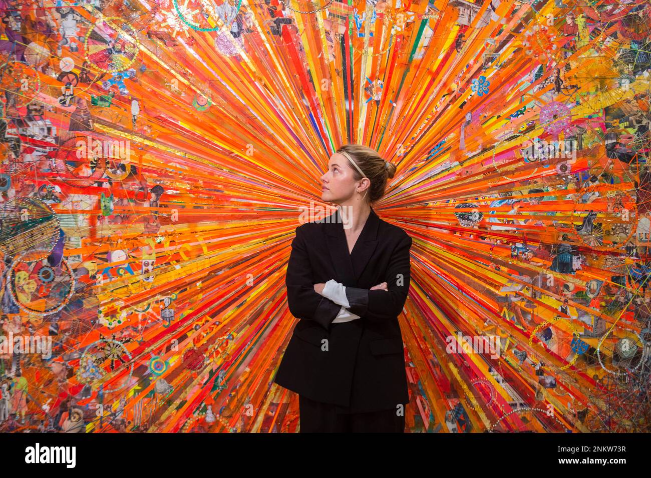 London, UK. 24 February 2023. A staff member views “Adieu Interessant ...