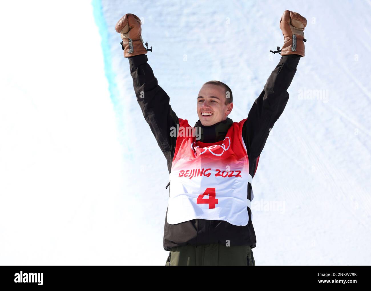 Switzerland's SCHERRER Jan celebrates after placing 3rd in the ...