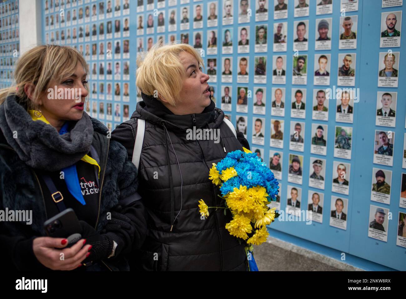 Memory wall of fallen defenders of Ukraine in Russia-Ukrainian war in ...