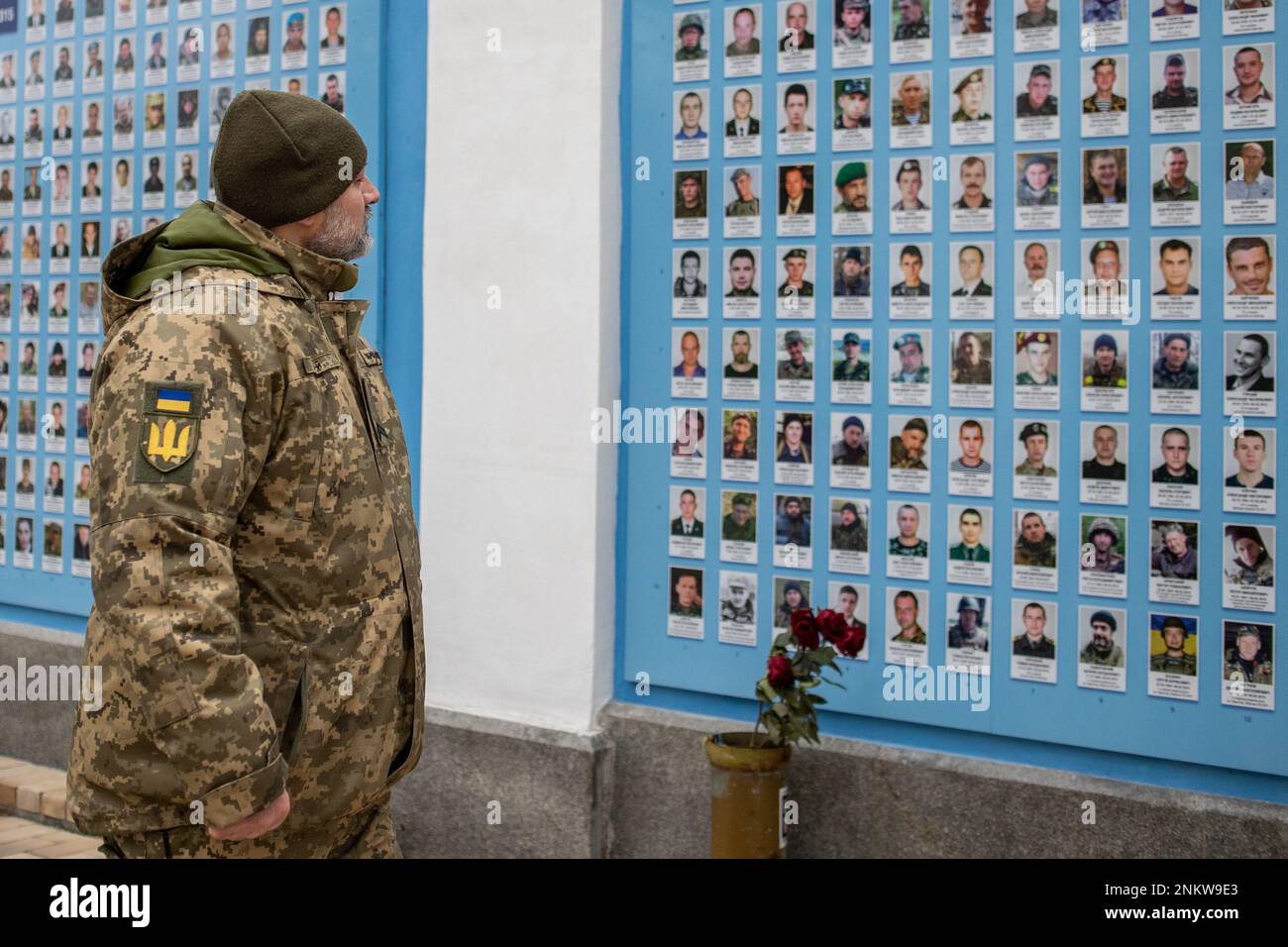 Memory wall of fallen defenders of Ukraine in Russia-Ukrainian war in ...