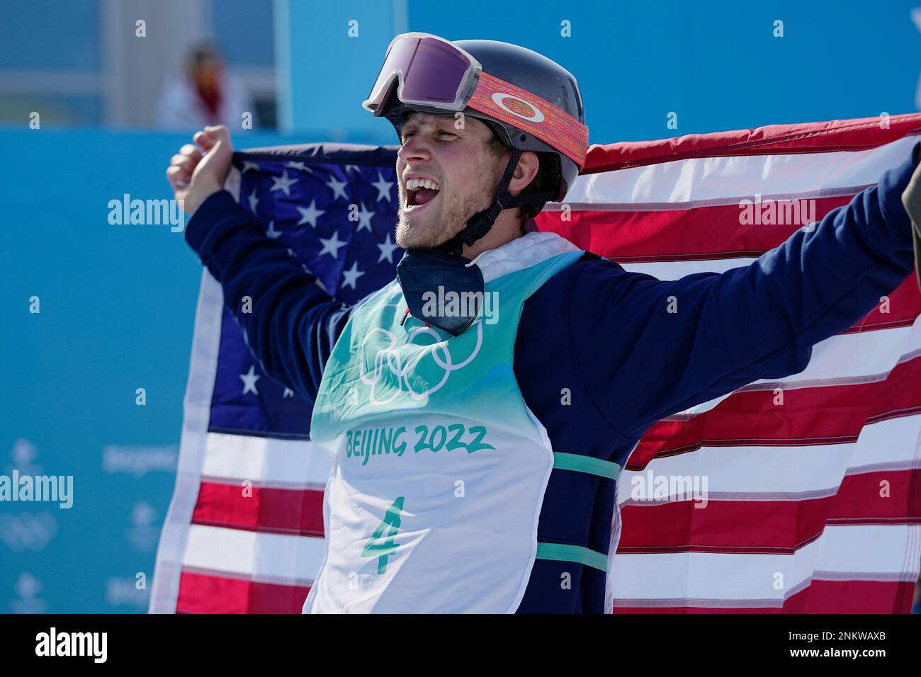 Colby Stevenson celebrates his silver medal in Big Air at the 2022 ...