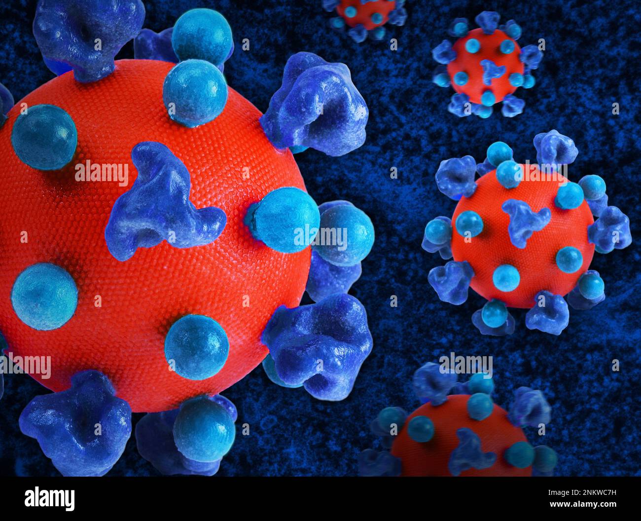 HIV particles, illustration Stock Photo - Alamy