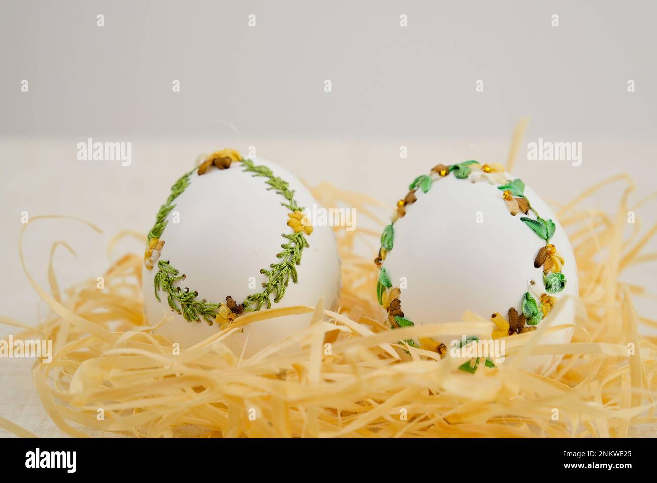 ribbon embroidery on eggshells ribbon embroidery technique on empty egg ...