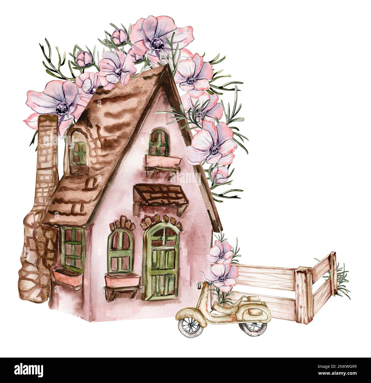 Farm house spring design Cut Out Stock Images & Pictures - Alamy
