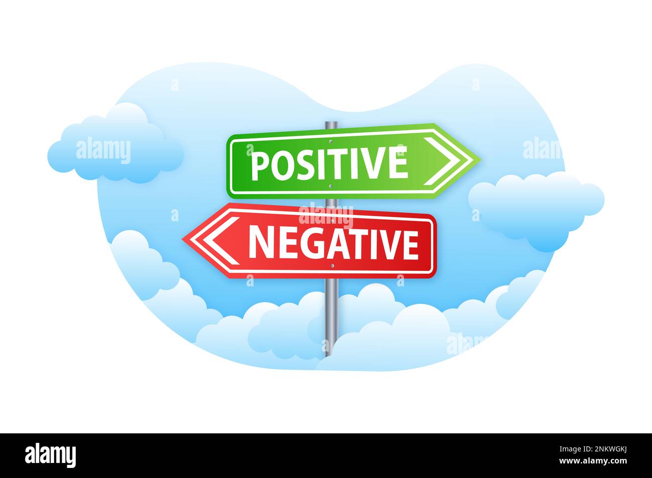 Positive and Negative road sign. Vector illustration Stock Vector Image ...