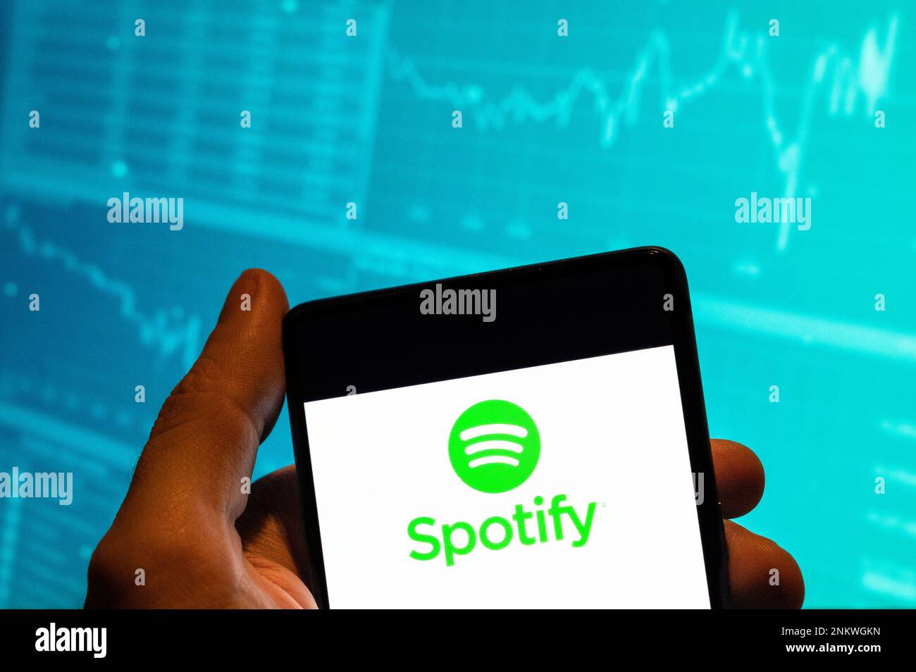 In this photo illustration, the Swedish music streaming platform ...