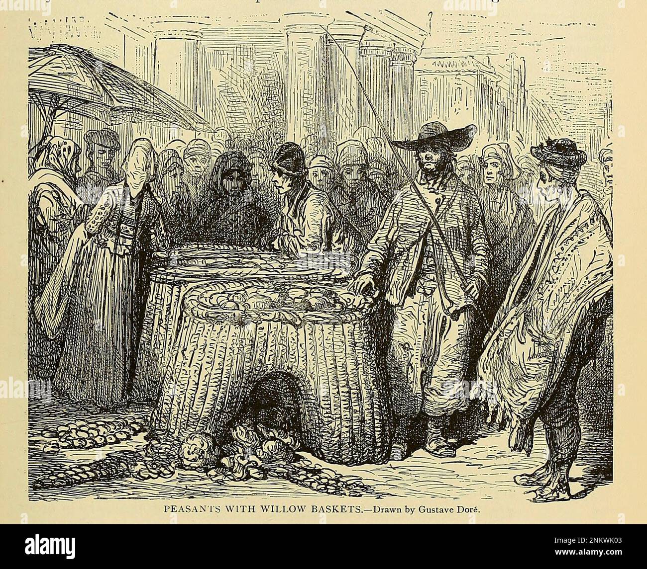 PEASANTS WITH WILLOW BASKETS Drawn by Gustave Dore. The Brown Races ...