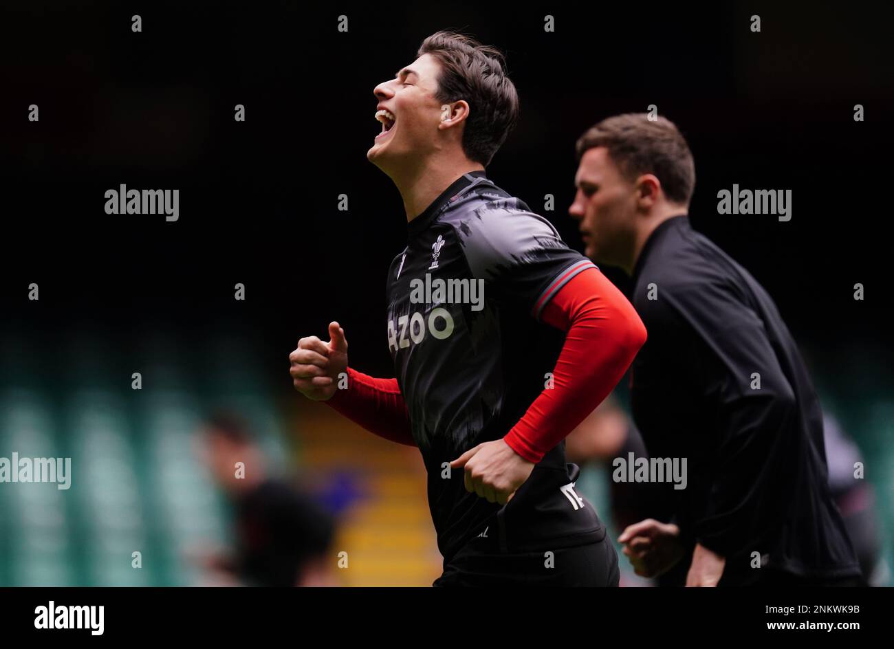Wales' Louis Rees-Zammit during the Captain's Run at the Principality ...