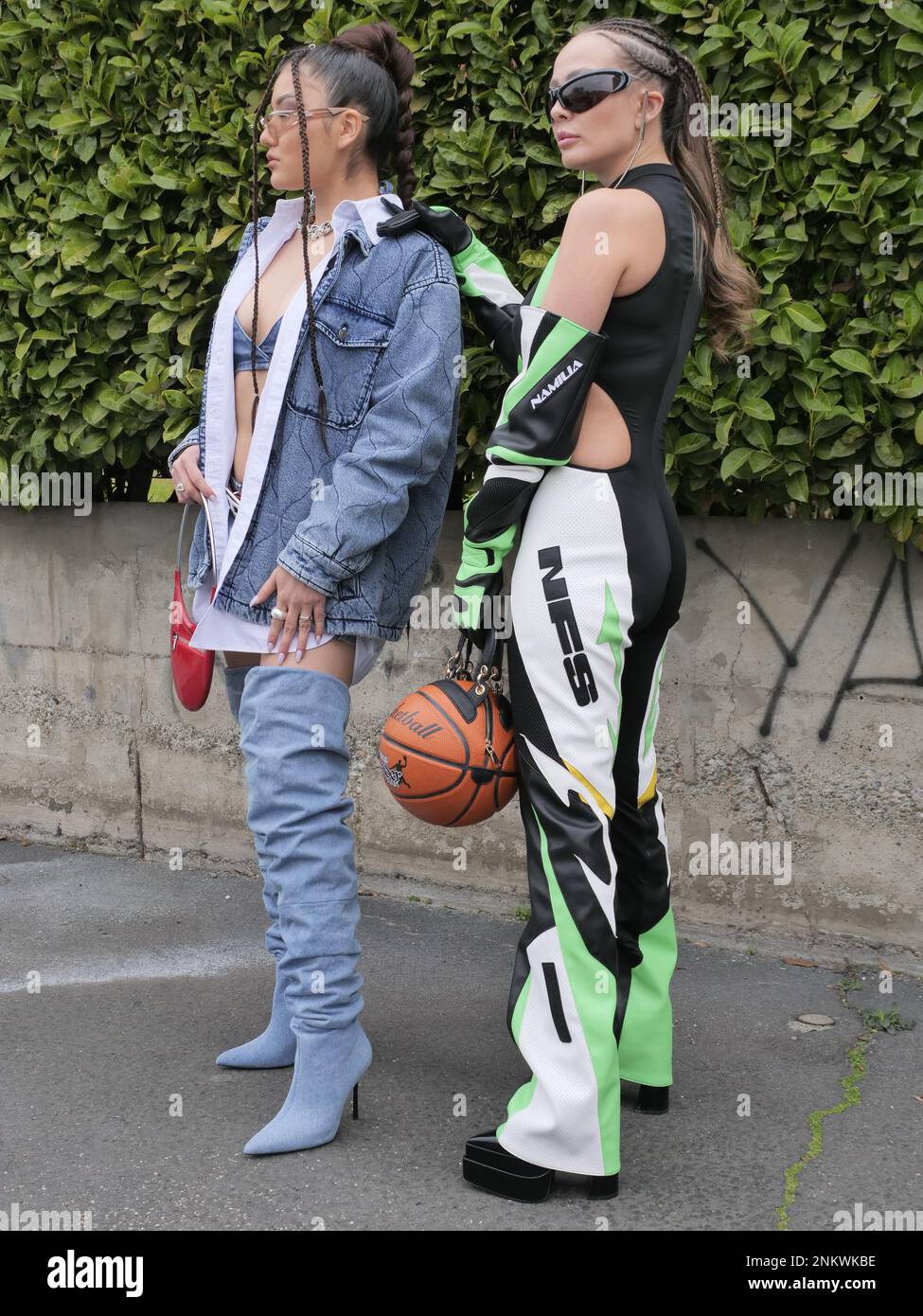 Fashion blogger street style outfit before Diesel fashion show during ...