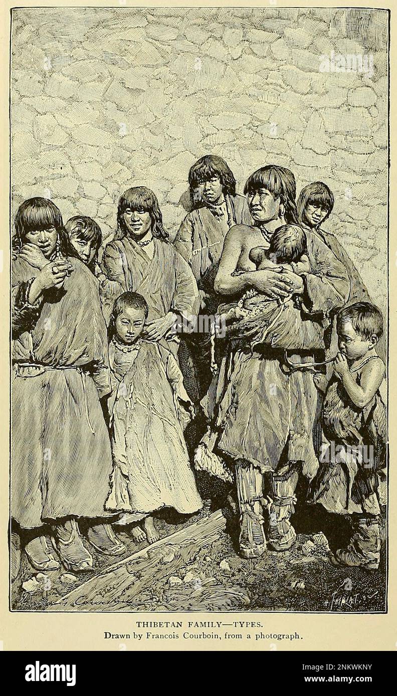 THIBETAN FAMILY Drawn by Francois Courboin, from a photograph The Brown ...