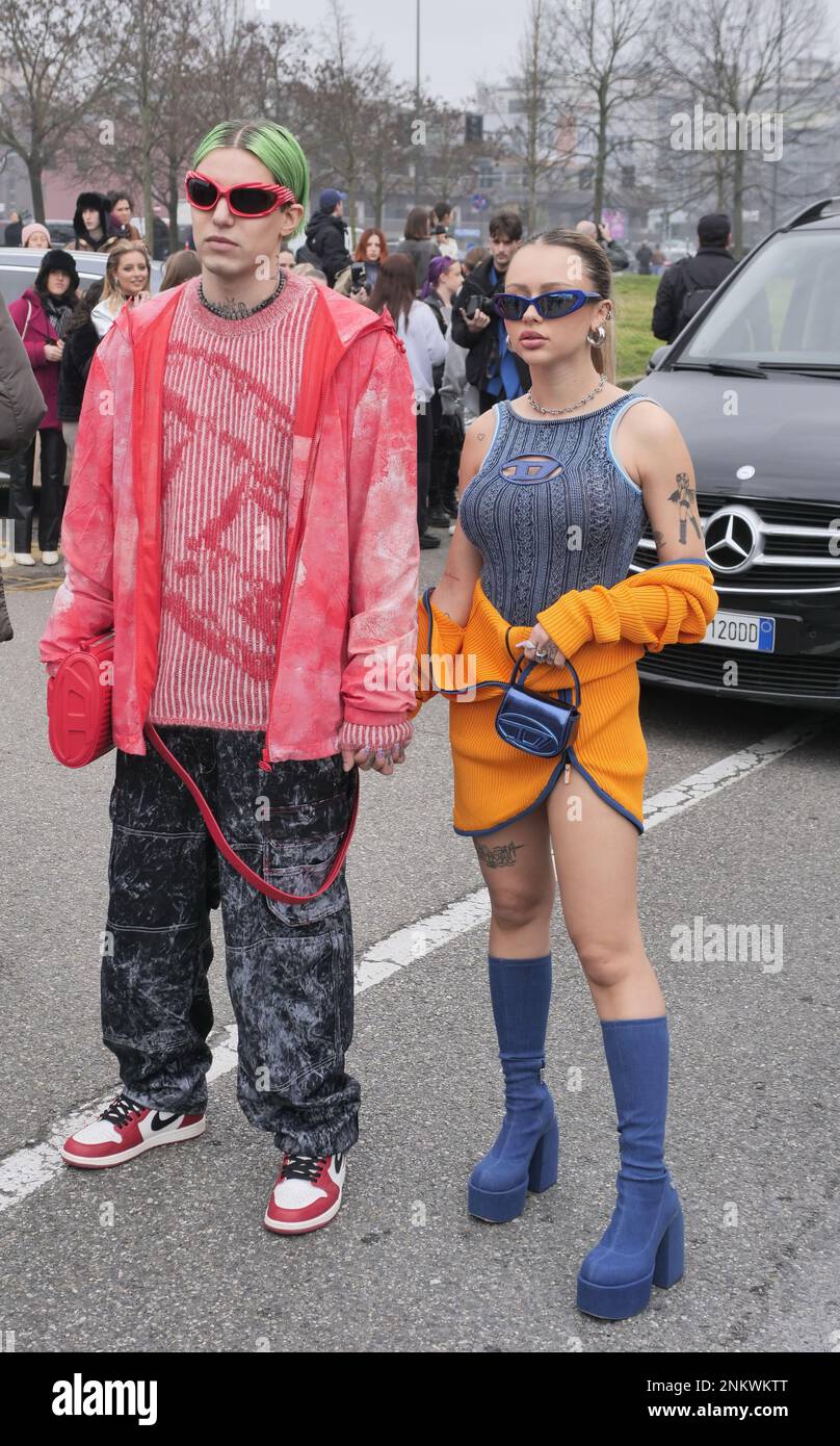 Fashion blogger street style outfit before Diesel fashion show during ...