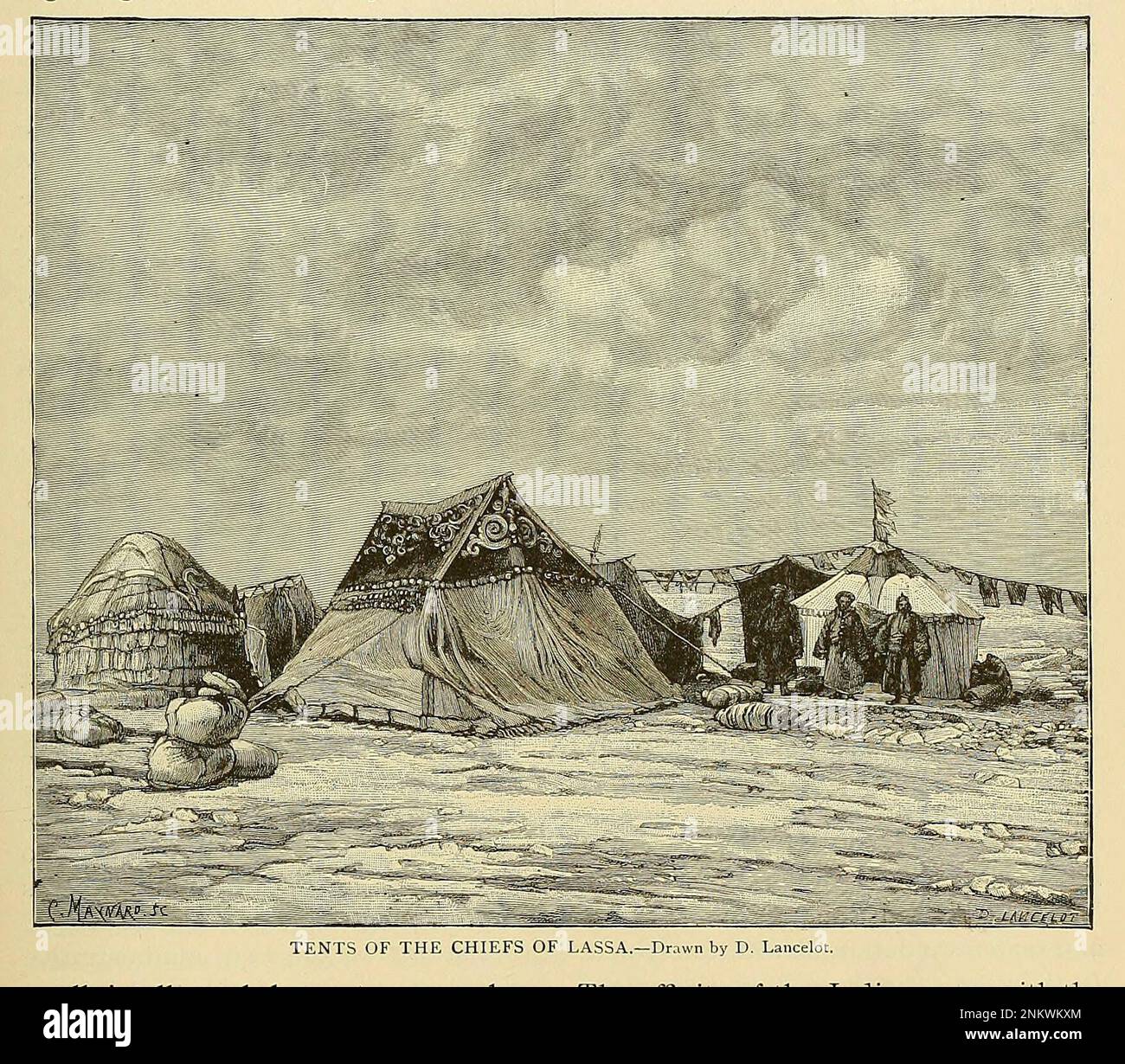 Tents of the Chiefs of Lassa or Lhasa, Tibet Drawn by D. Lancelot The ...