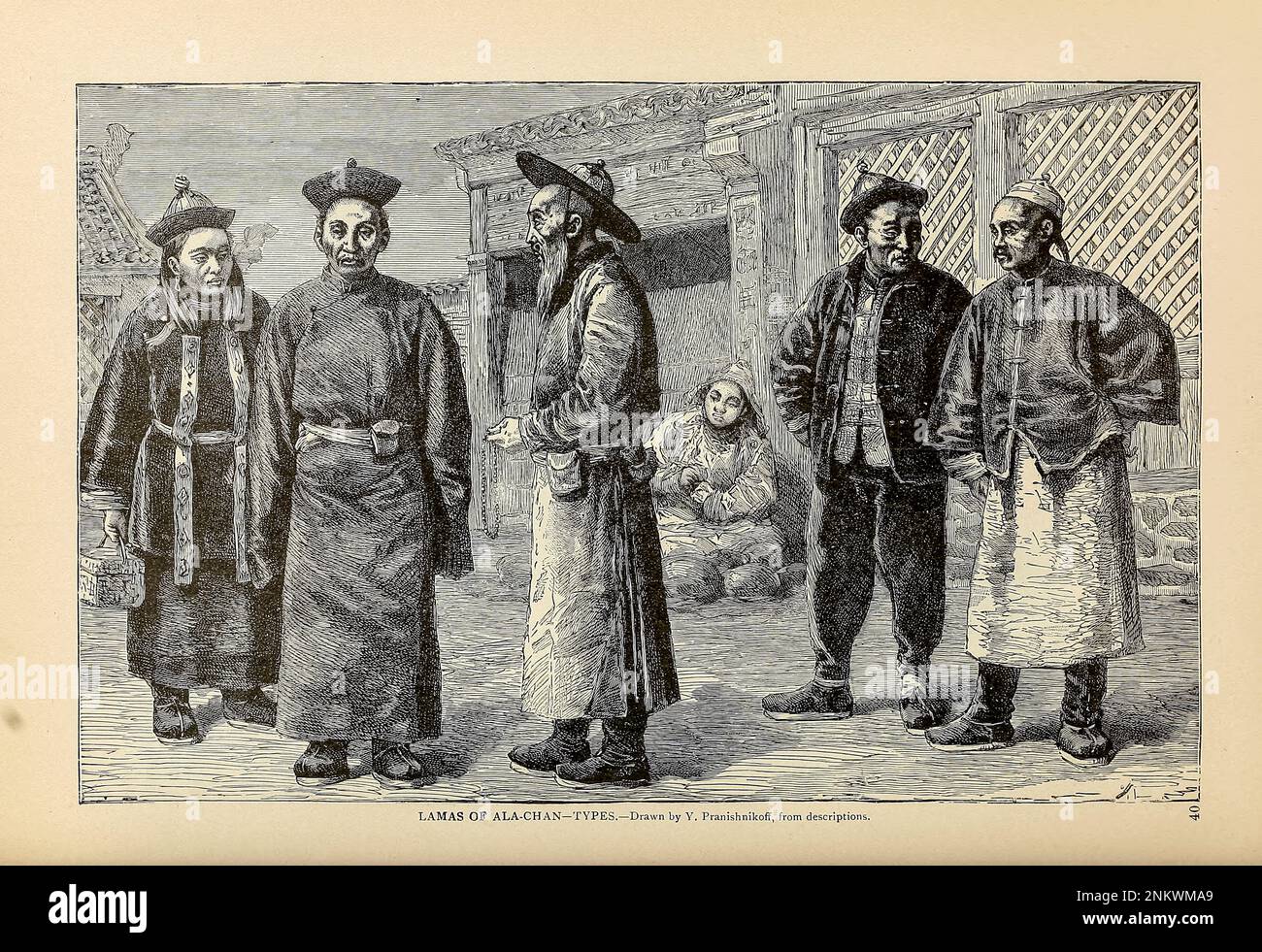 Lamas of Ala-Chan drawn by Y. Pranishnikoff The Brown Races Malayo ...