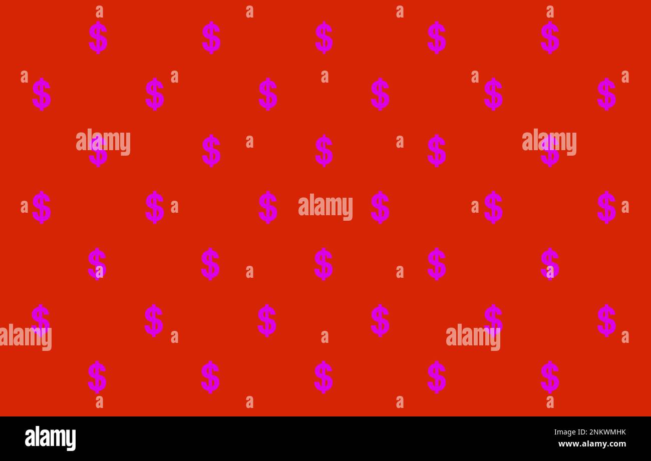 Illustration of Bright Purple Dollar Sign or Peso Sign Pattern on ...