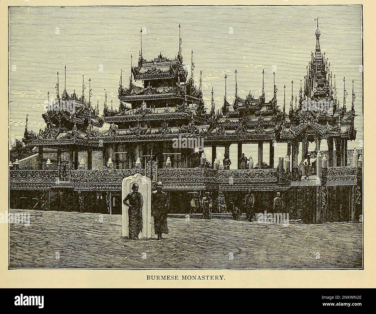 Burmese Monastery The Brown Races Malayo-Mongoloids from Cyclopedia ...