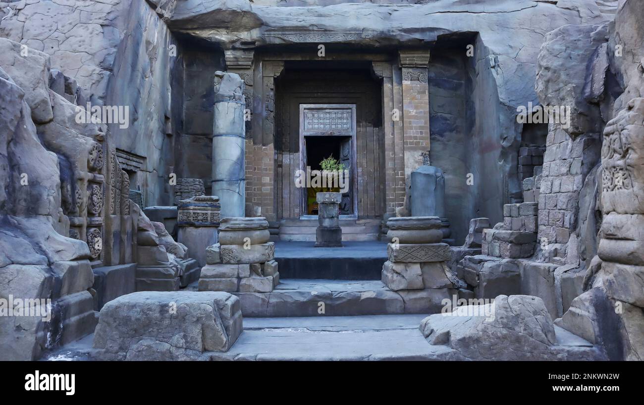 Temple of Lord Krishna at Masroor Rock Cut Temple, Kangra, Himachal ...