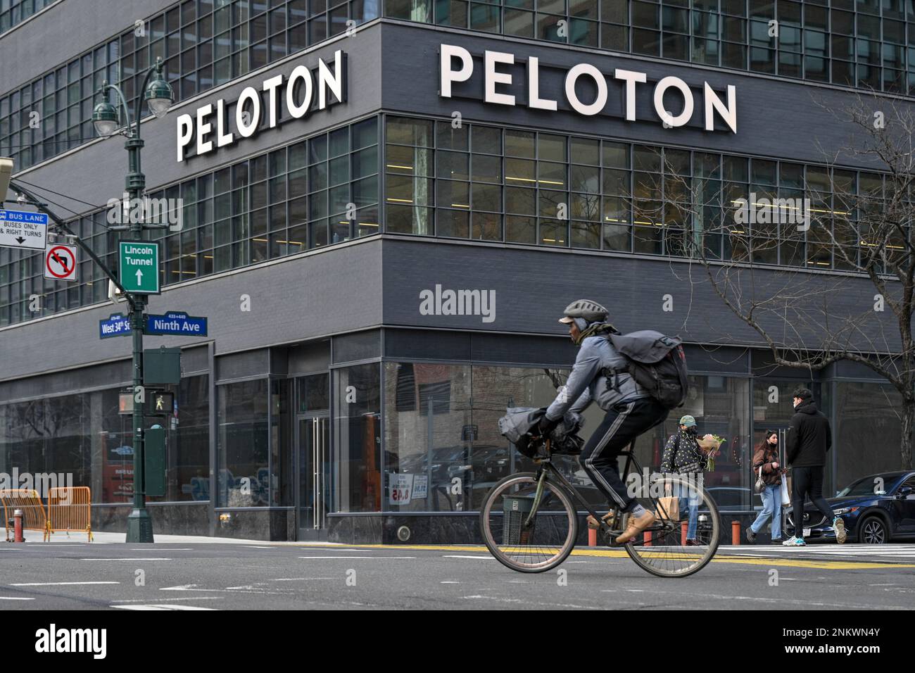 Photo by: NDZ/STAR MAX/IPx 2022 2/8/22 A view of the Peloton logo on ...