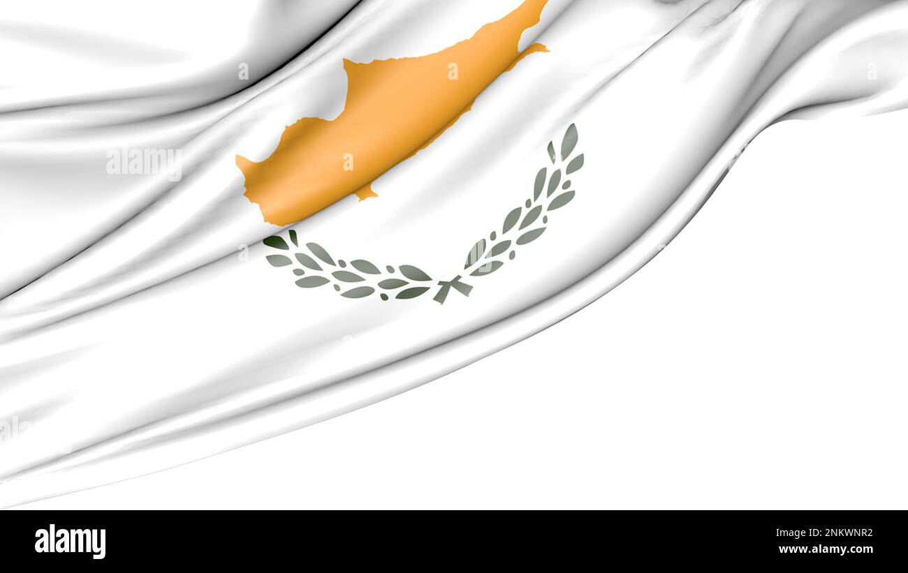 Cyprus flag isolated on white background, 3D illustration Stock Photo ...