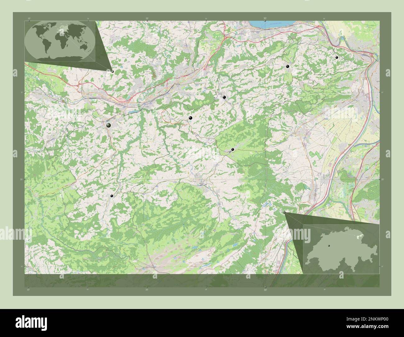Appenzell Ausserrhoden, canton of Switzerland. Open Street Map ...