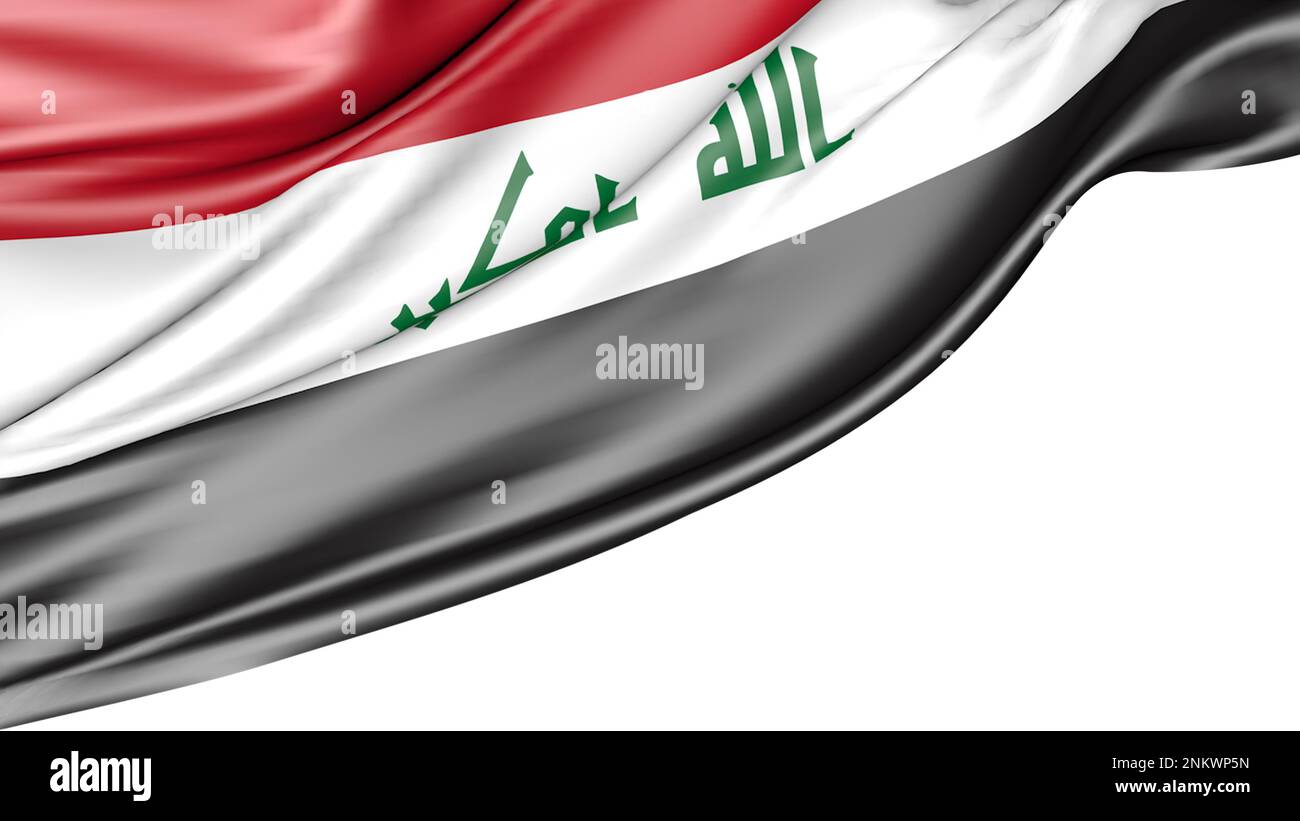 Iraq flag isolated on white background, 3D illustration Stock Photo - Alamy