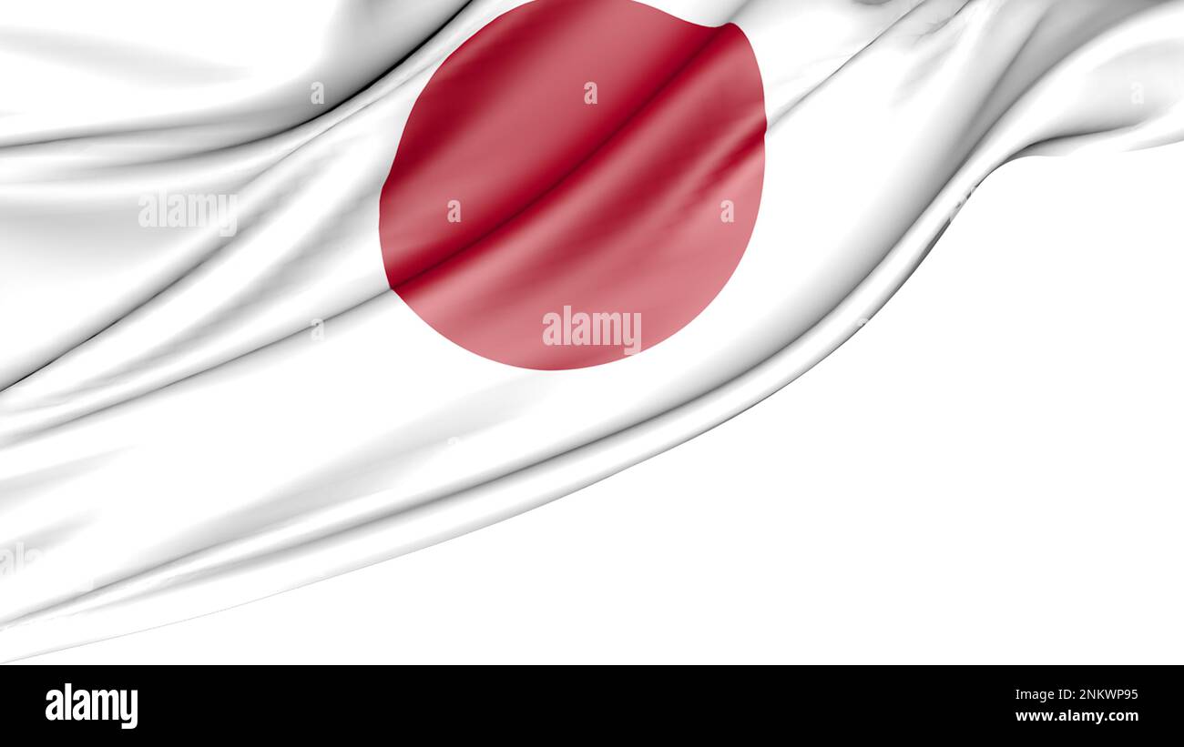 Japan flag isolated on white background, 3D illustration Stock Photo ...