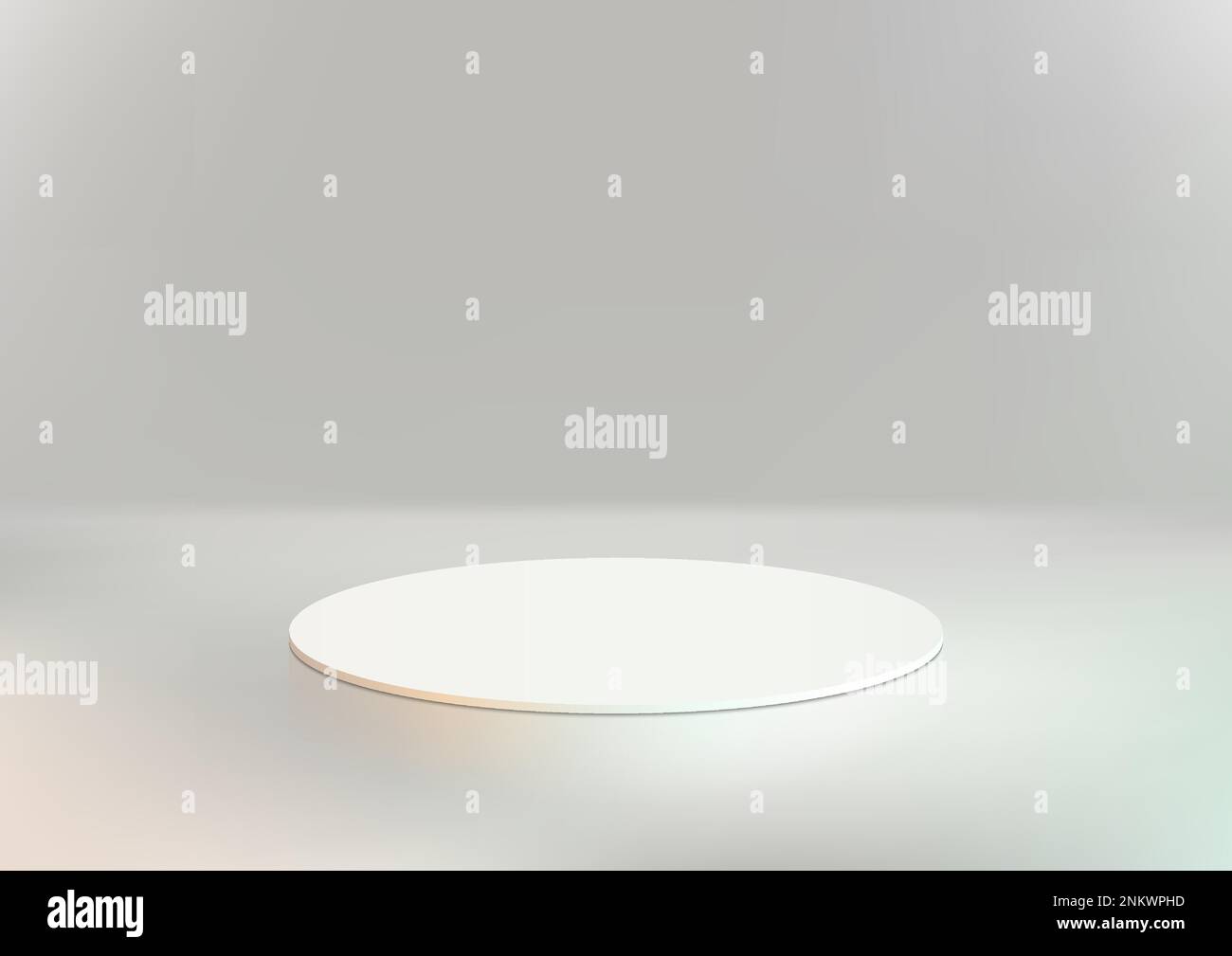 3D realistic studio room luxury minimal style shiny white podium stand ...