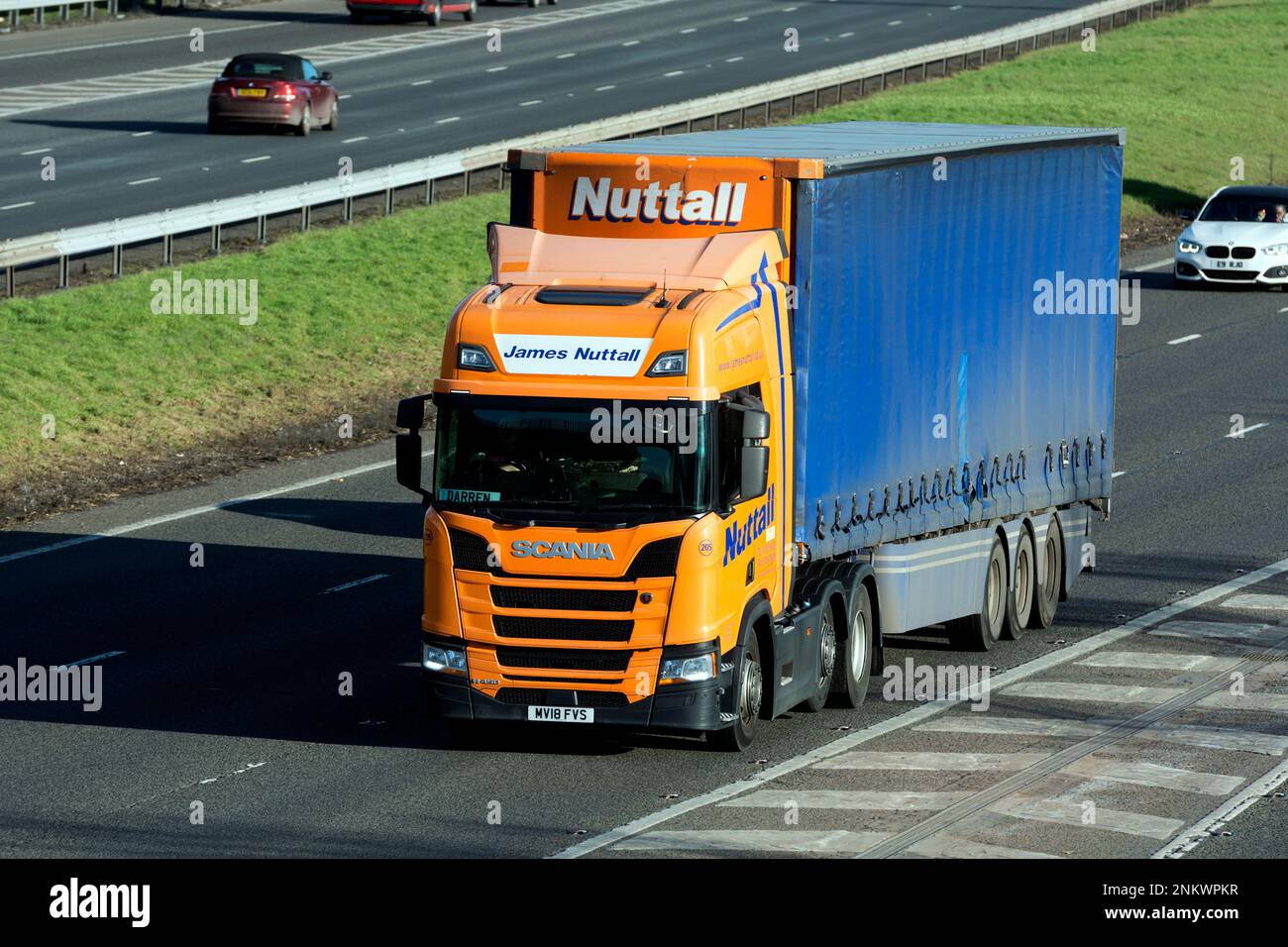 James Nuttall lorry on the M40 motorway, Warwickshire, UK Stock Photo ...