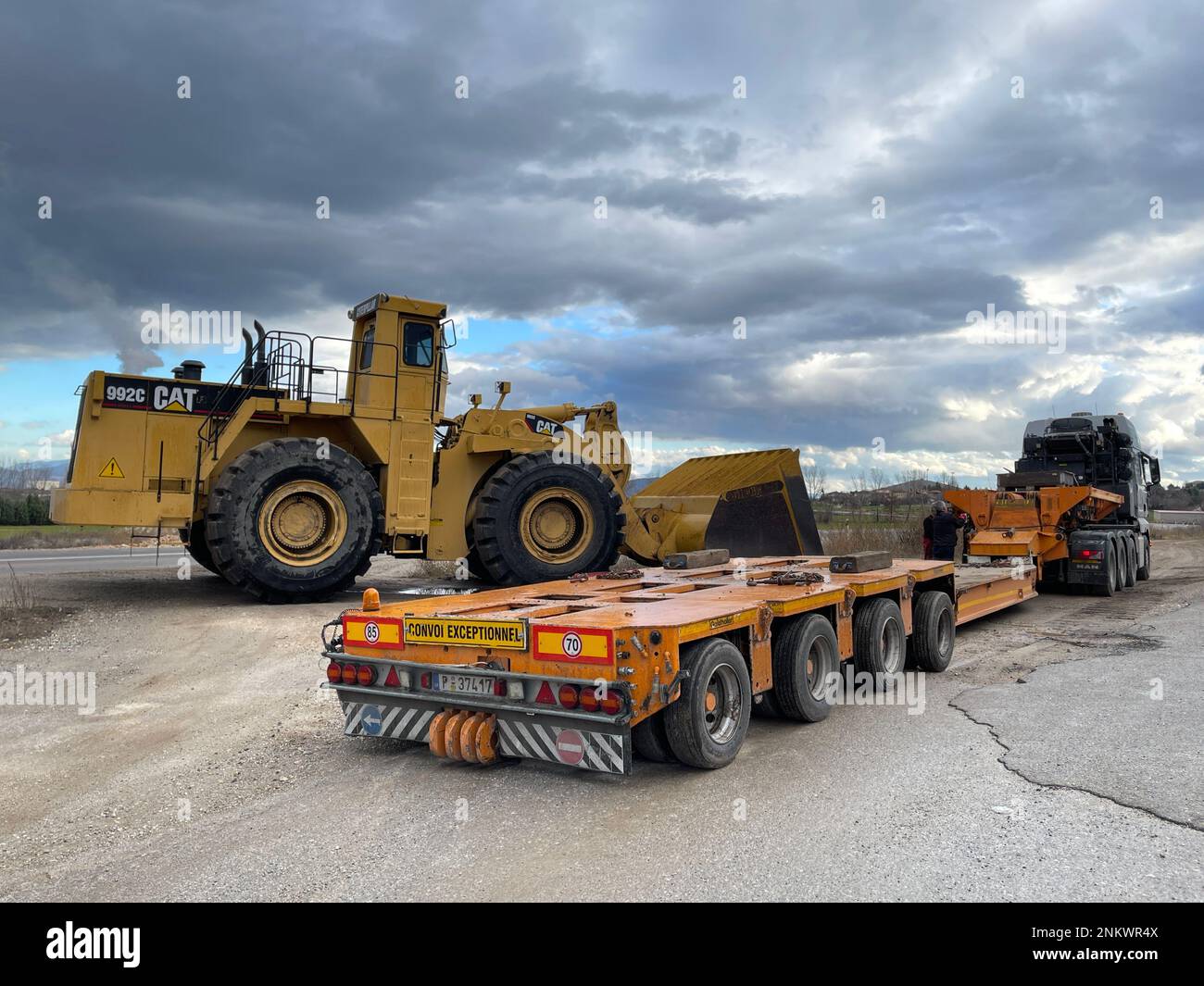 Transporting The Huge Wheel Loader To The Next Mining Site, Heavy ...