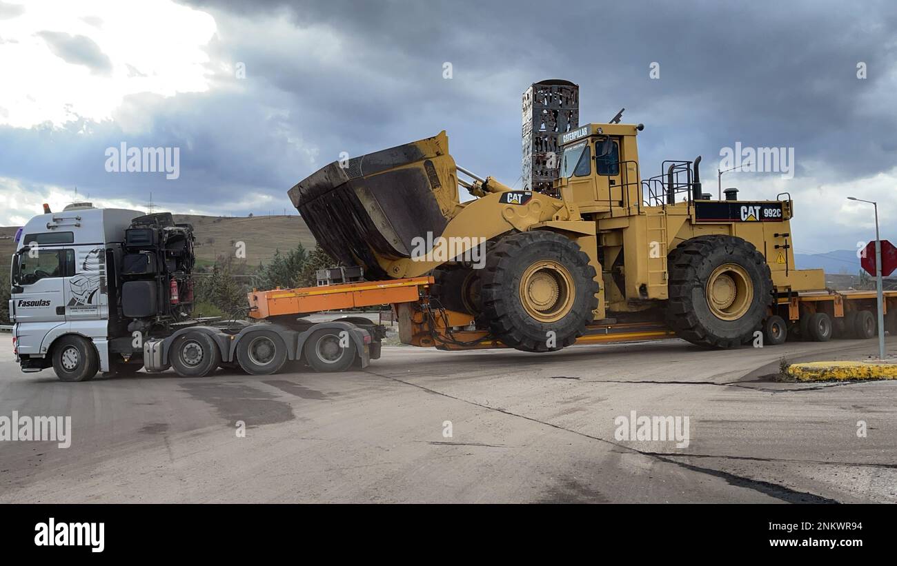 Transporting The Huge Wheel Loader To The Next Mining Site, Heavy ...