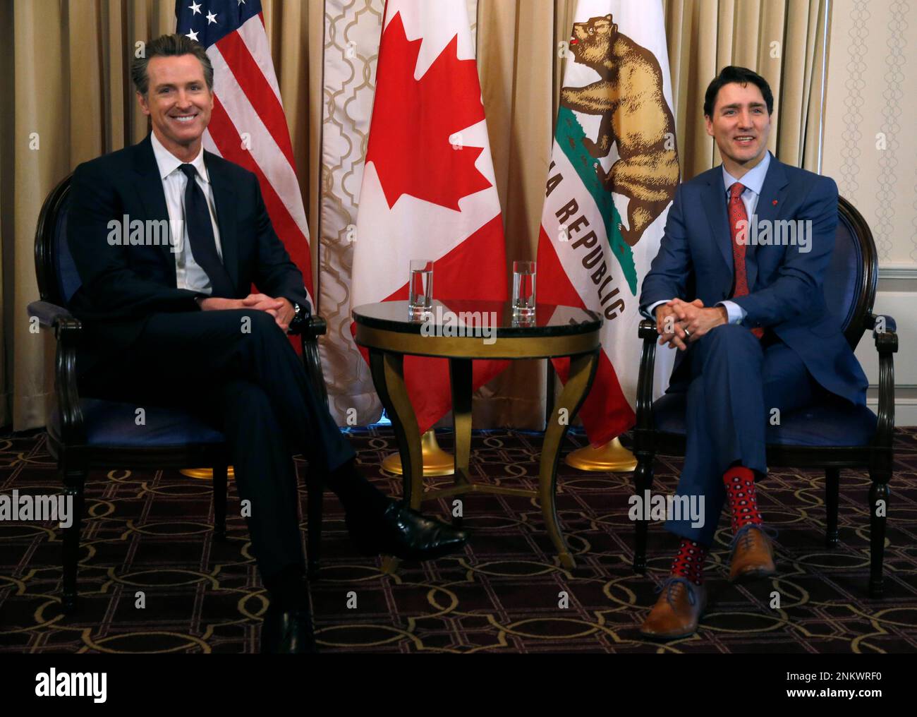 Lt. Gov. Gavin Newsom meets with Canada's Prime Minister Justin Trudeau ...