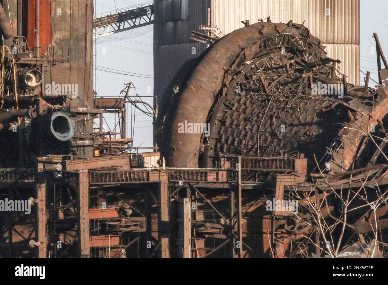 Debris from the demolition of the AK Steel Ashland Works' Amanda ...