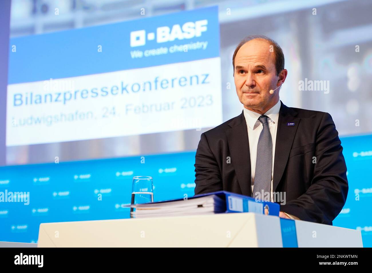 Ludwigshafen, Germany. 24th Feb, 2023. Martin Brudermüller, Chairman of the Board of Executive ...