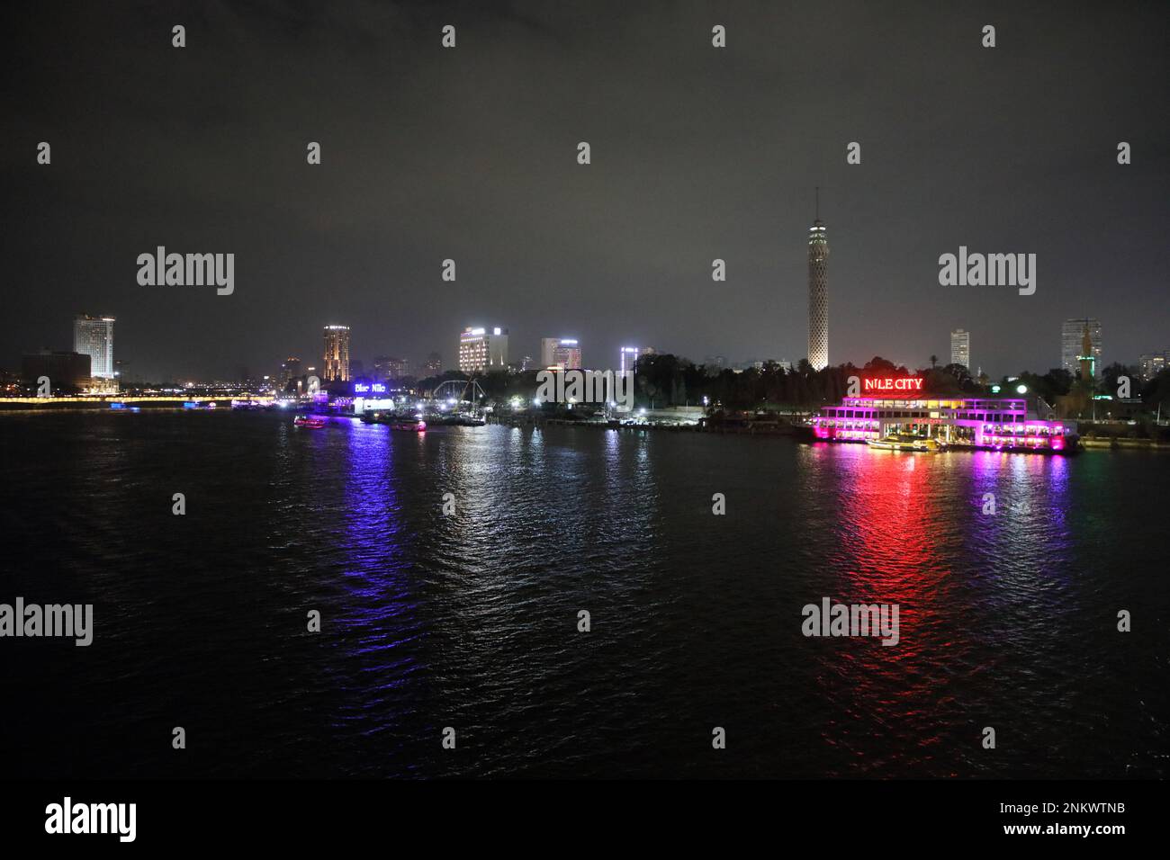 cairo from 6th of october bridge at night Stock Photo - Alamy