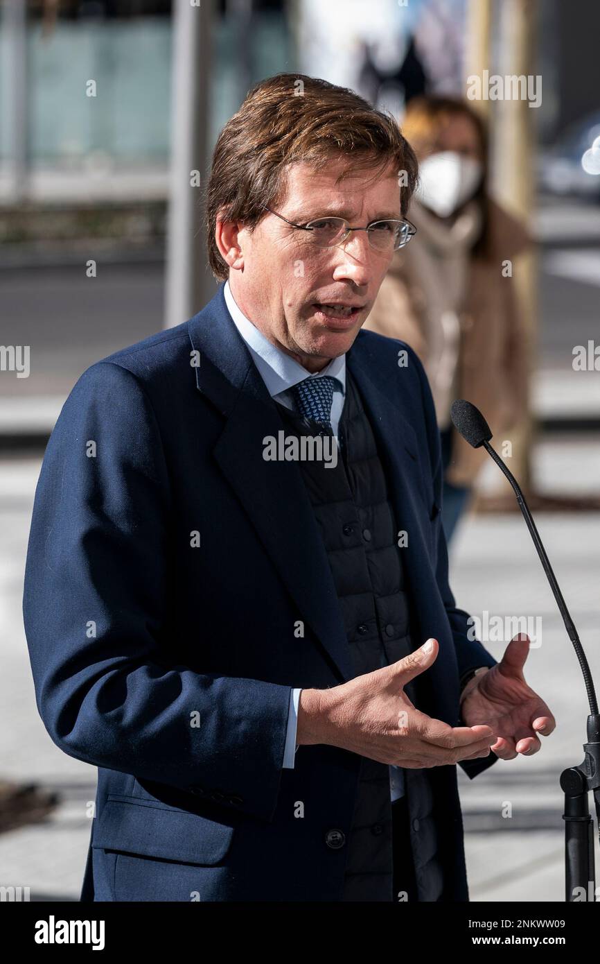 The mayor of Madrid, José Luis Martínez-Almeida, takes part in a visit ...