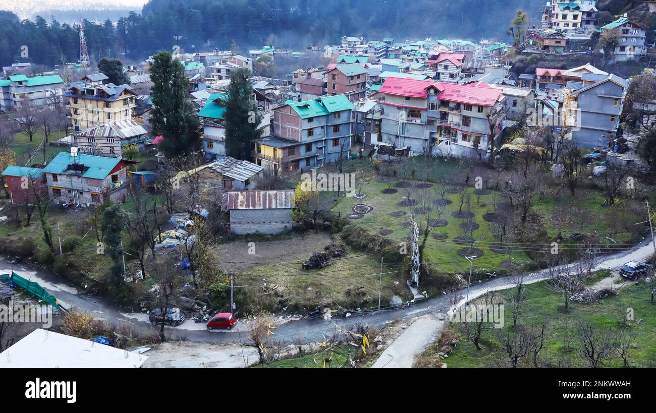 View of old Manali during evening, Himachal Pradesh, India Stock Photo ...